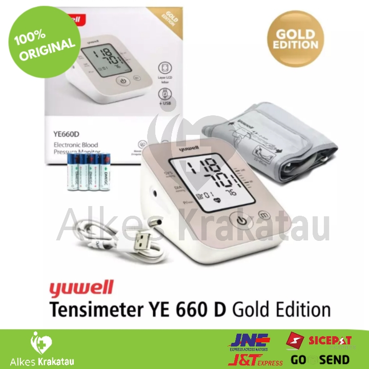 Jual Tensimeter Yuwell YE660D Gold Edition / Tensi Digital Yuwell YE ...