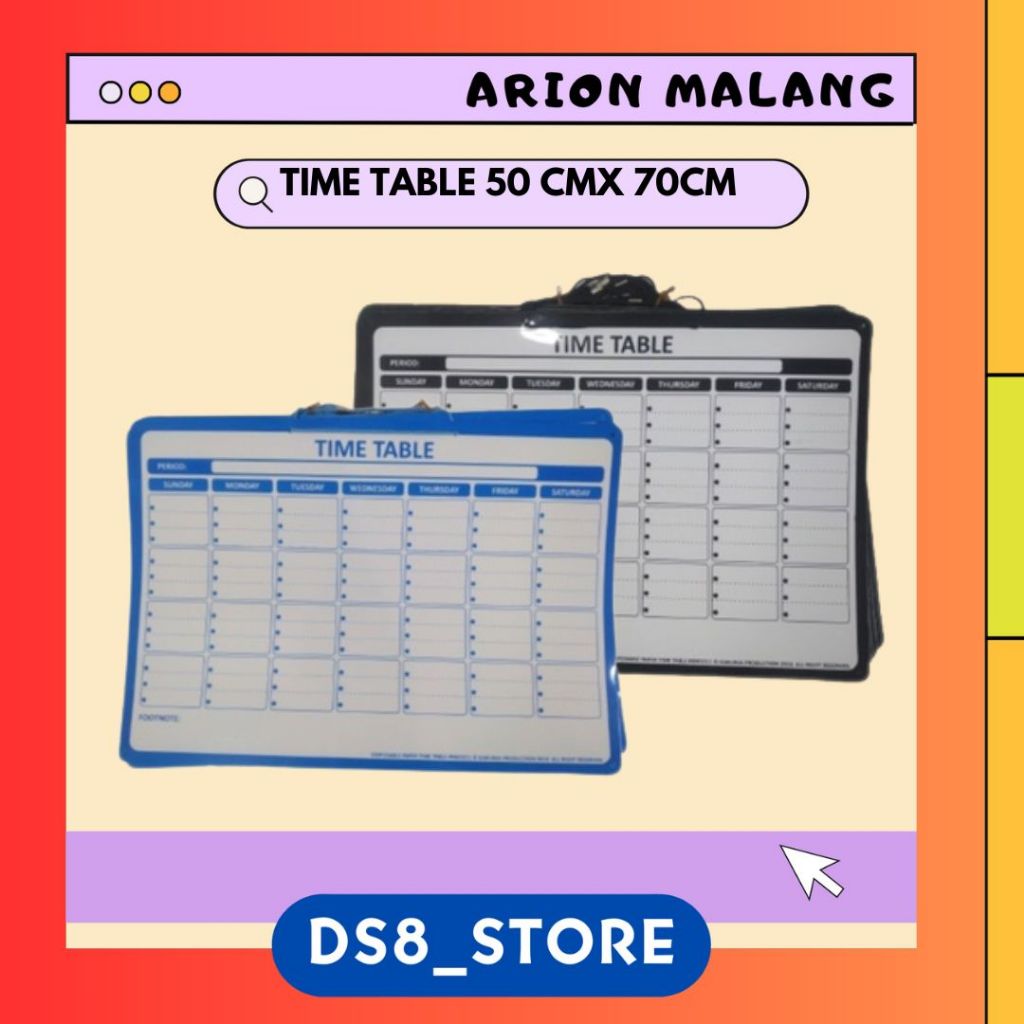 Jual Time Table Mix Ukuran dan Warna | Shopee Indonesia