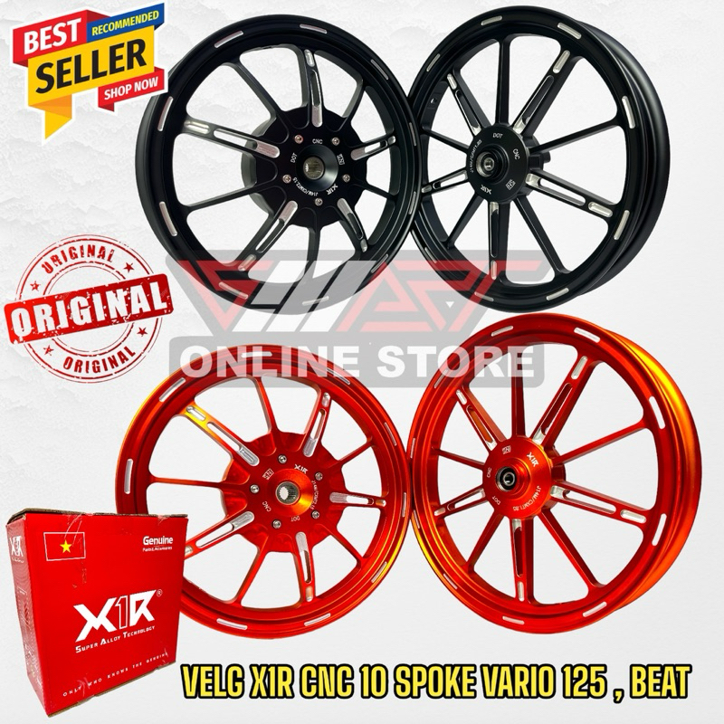 Jual VELG X1R 10 SPOKE 185/215X14 INCH CNC VARIO 125 , BEAT / VELG ...