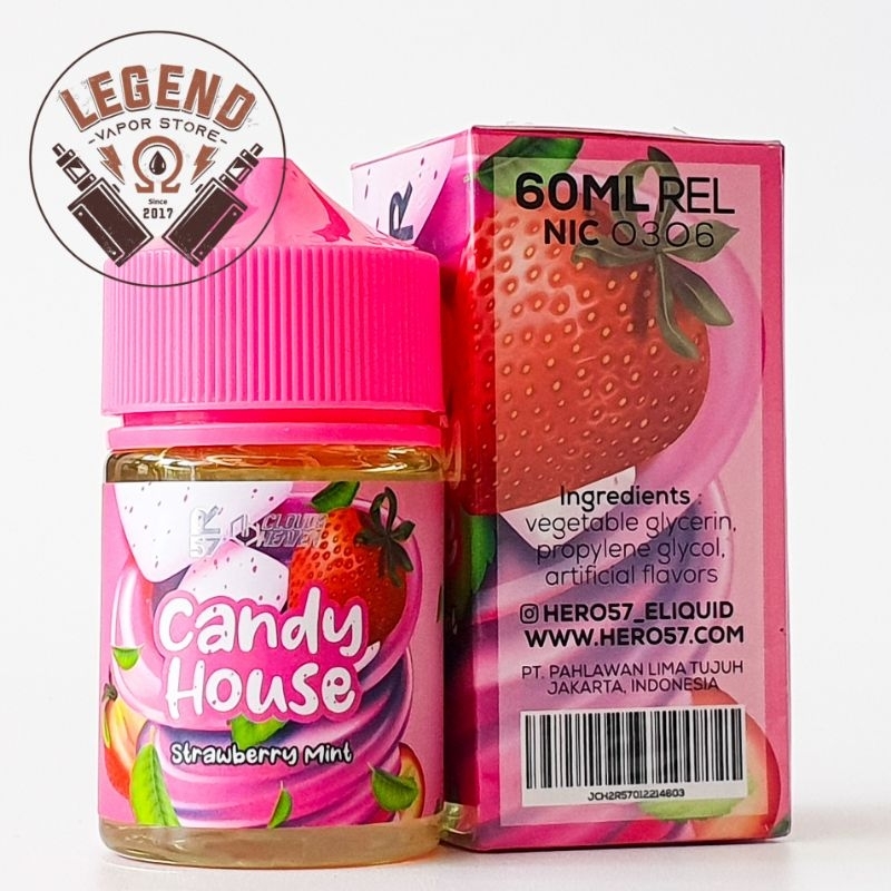 Jual FREEBASE - LIQUID CANDY HOUSE Strawberry Candy Mint 60ML 3MG 6MG ...