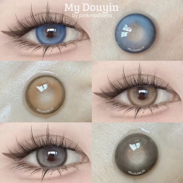 Jual SOFTLENS MY DOUYIN GRAY BROWN BLUE BIG LENS BY PINKIN - normal ...