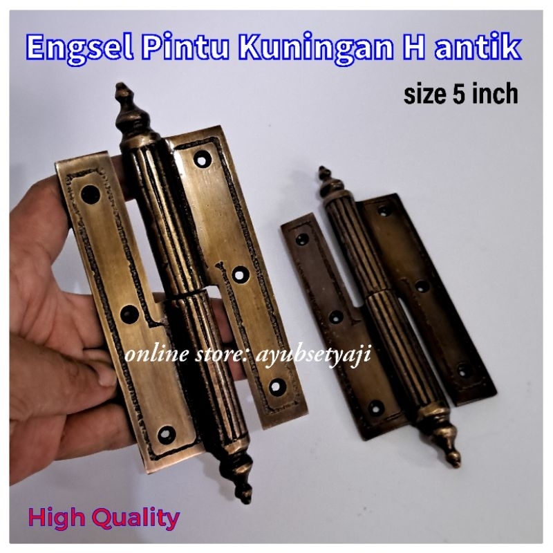 Jual Engsel Pintu H Kuningan 5 in inch antik brass SOLID Engsel Pintu ...