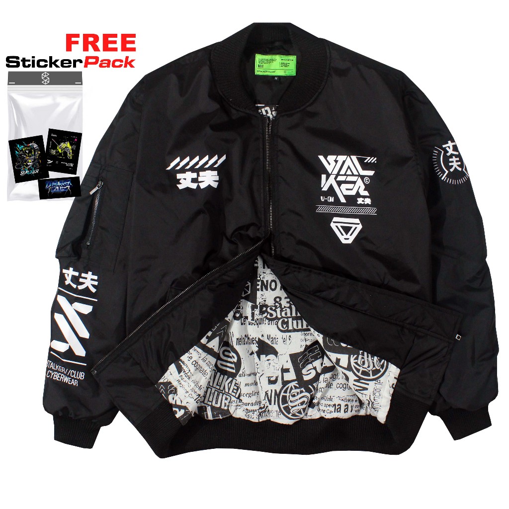 Jual Stalker Jaket Bomber Hitam - Vector | Shopee Indonesia
