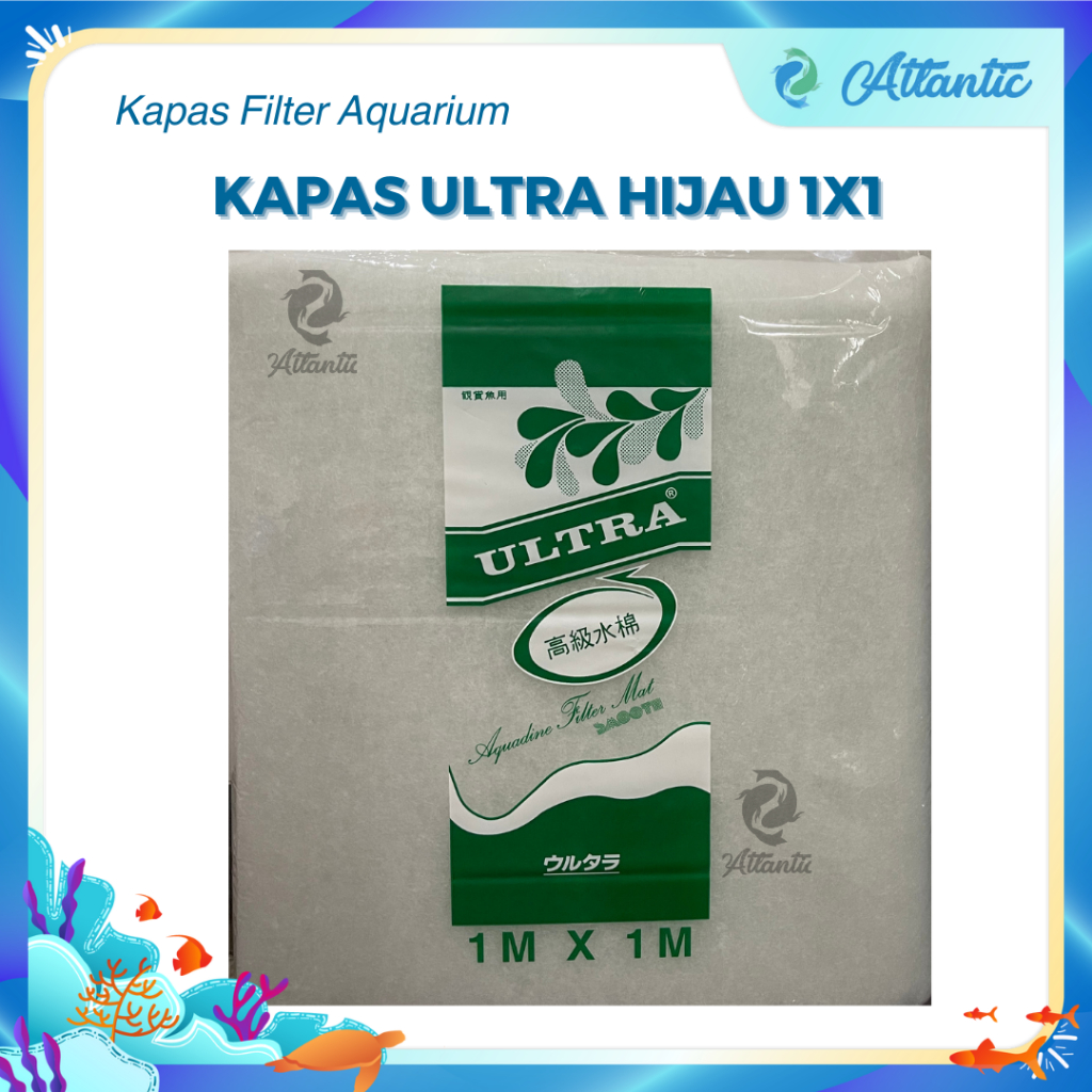 Jual Kapas Ultra Hijau 1x1m Media Filter Busa Filtrasi Meteran 1 Meter ...