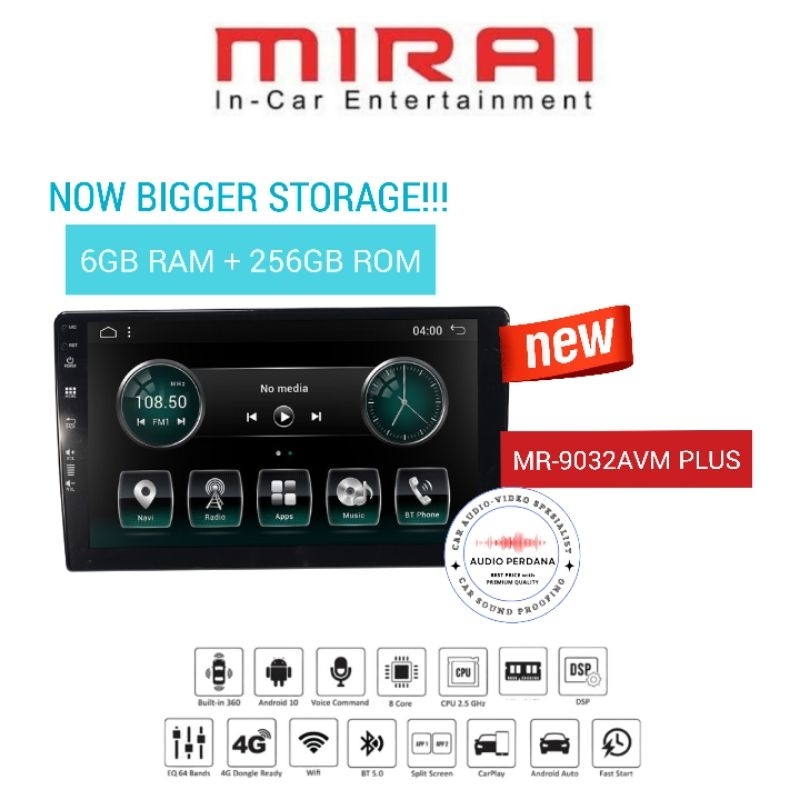 Jual Head Unit Android Mirai MR 9032AVM PLUS 9032 AVM CAMERA 360 3D Ram 6GB Rom 256GB | Shopee ...