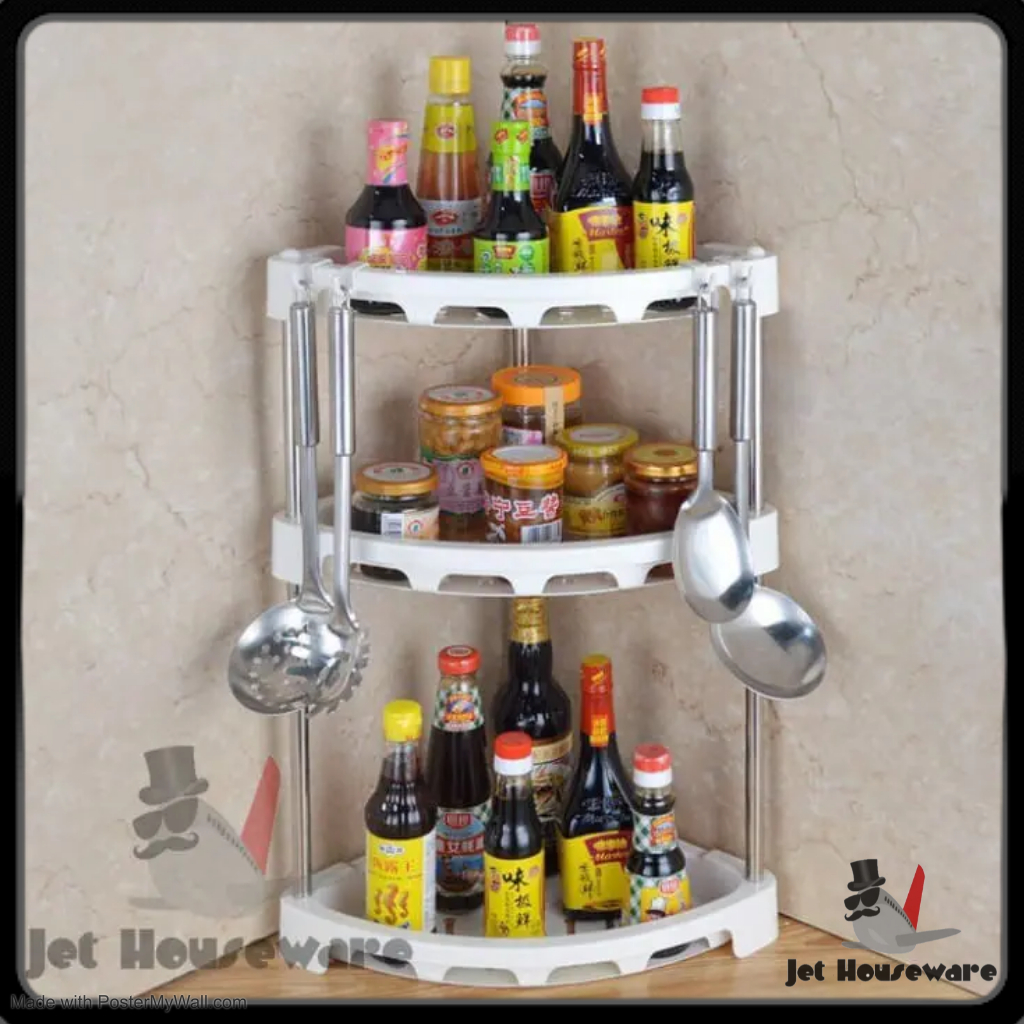Jual JET HOUSEWARE - RAK BUMBU DAPUR RAK PIRING RAK DAPUR SUDUT 3 SUSUN ...