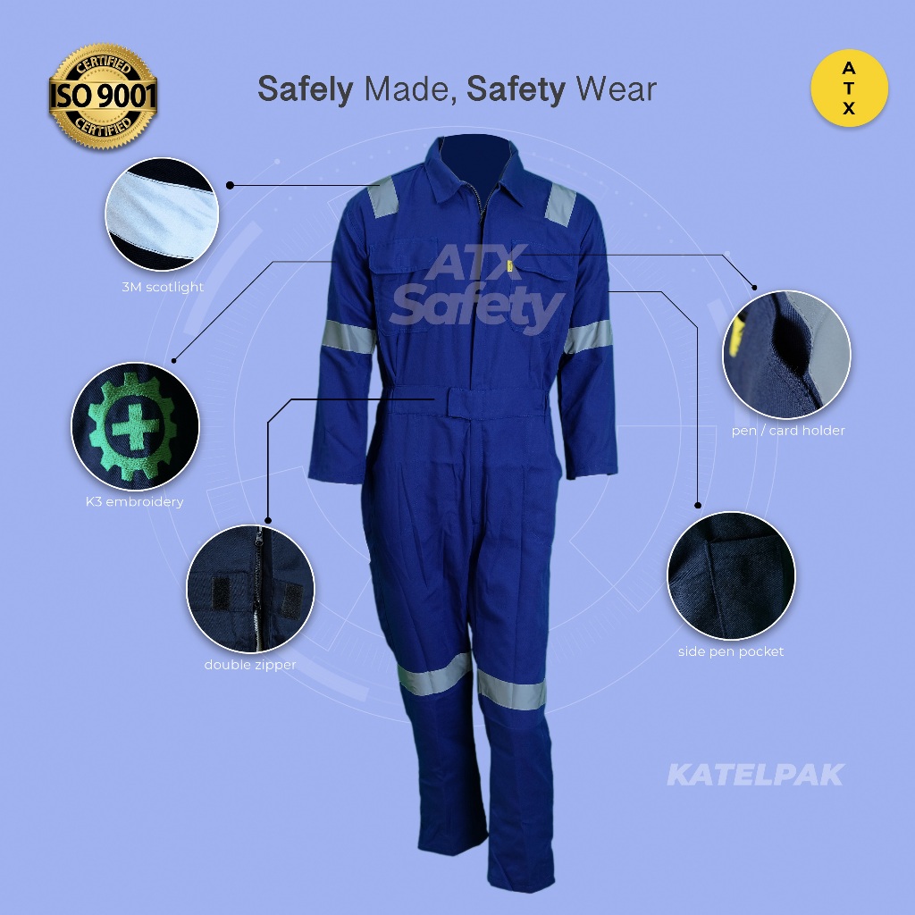 Jual Wearpack Baju Safety Katelpak Coverall Terusan Jumpsuit ATX Benhur ...