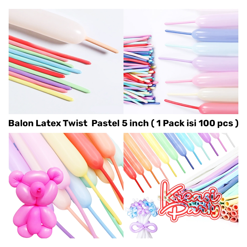 Jual Balon Twist Pastel 1 Pack isi 100 pcs / Balon Per Pack / Balon ...