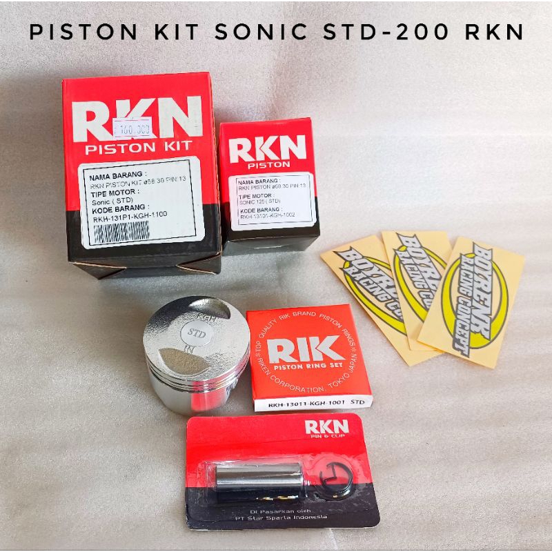 Jual PISTON KIT SEHER SET SONIC CS1 KODE KGH STD-200 RKN RIK RIKEN ...