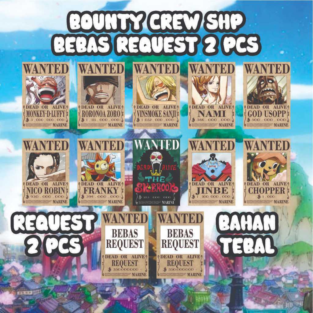 Jual Poster Bounty Anime One Piece Full Crew SHP | Shopee Indonesia