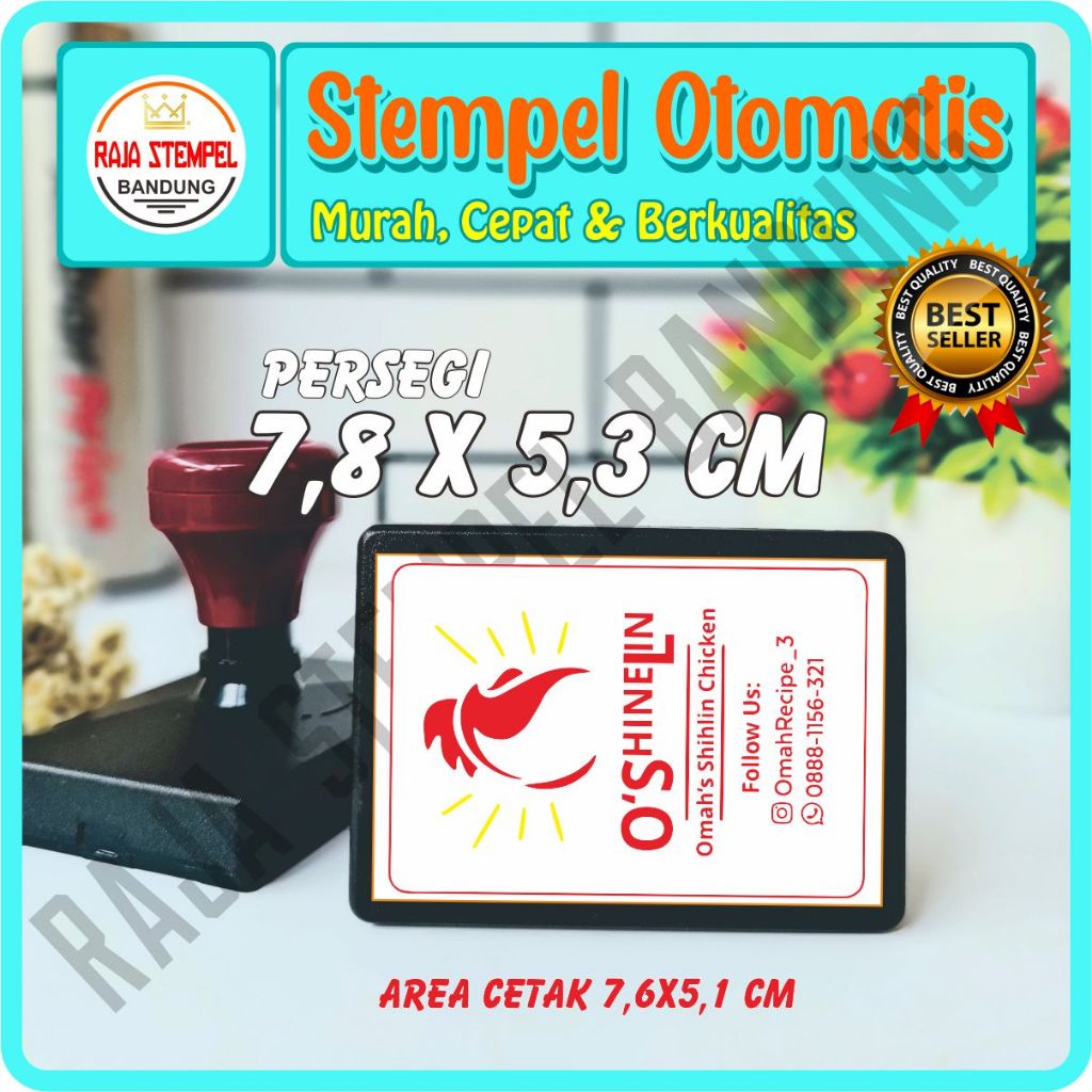 Jual Stempel Flash Persegi Ukuran 7,8x5,3cm legalisir, stampel logo ...