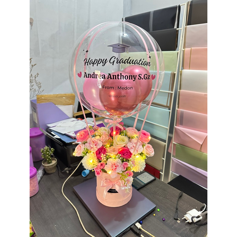 Jual RAYYCRAFT BUKET BALON LED BOX BALON BUCKET BUNGA KADO WISUDA ULTAH ...