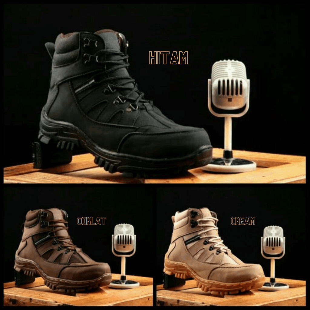 Jual Sepatu Boots Pria Ujung Besi Armour Safety Tracking Touring ...