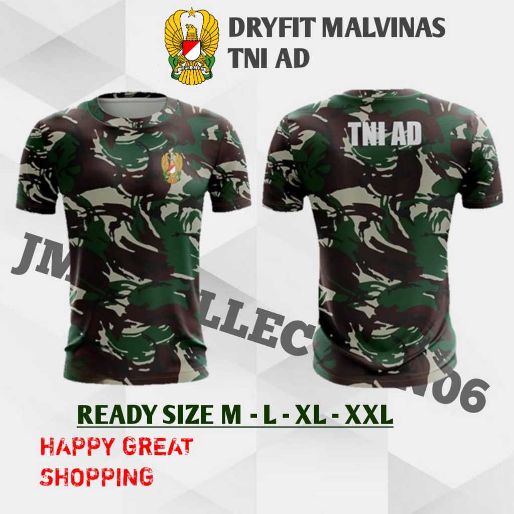 Jual Kaos Loreng TNI AD Malvinas / baju kaos loreng tni ad / baju kaos dryfit malvinas tni ad ...