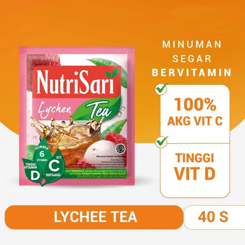 Jual NutriSari Lychee Tea isi 40 sachet - Minuman Sari Buah Leci ...