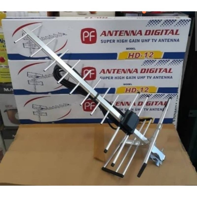 Jual Antena Digital PF HD 12 ( Kabel 10 Meter) / Antenna Outdoor Luar ...