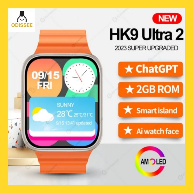 Jual HK9 ULTRA 2 SMARTWATCH AMOLED NFC CHAT GPT AOD MEMORY 2GB ORIGINAL ...