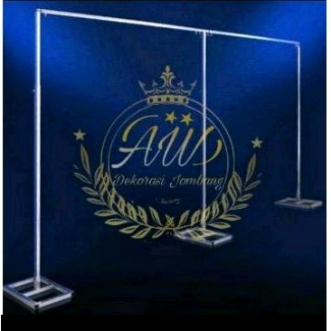 Jual standing backdrop besi, standing backdrop adjust, standing ...