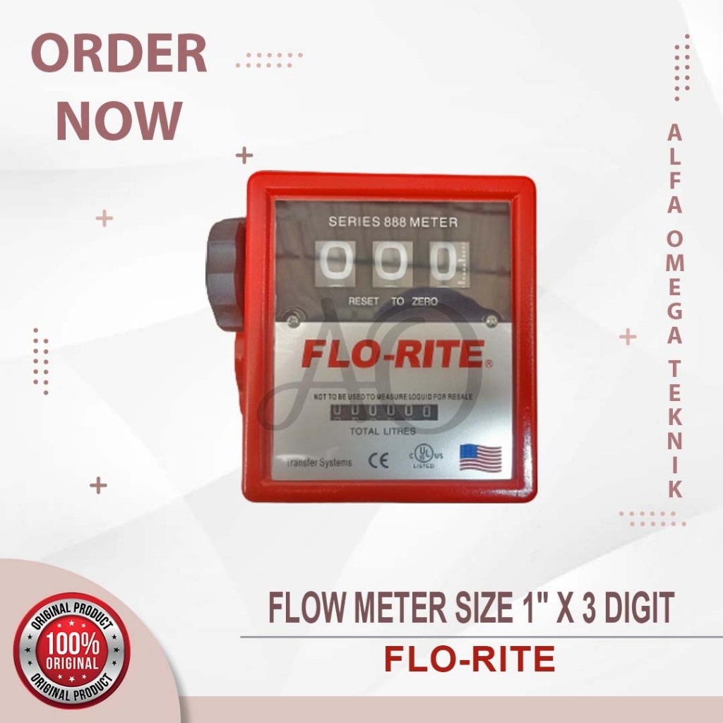 Jual FLOW METER FLO-RITE 1 INCH METERAN SOLAR FLOWMETER 3 DIGIT ...