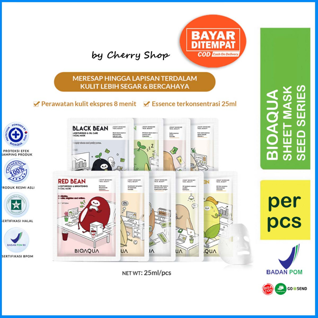 Jual [20+ VARIAN | SHEET MASK 25ML | BPOM] BIOAQUA Masker Wajah Cereal ...