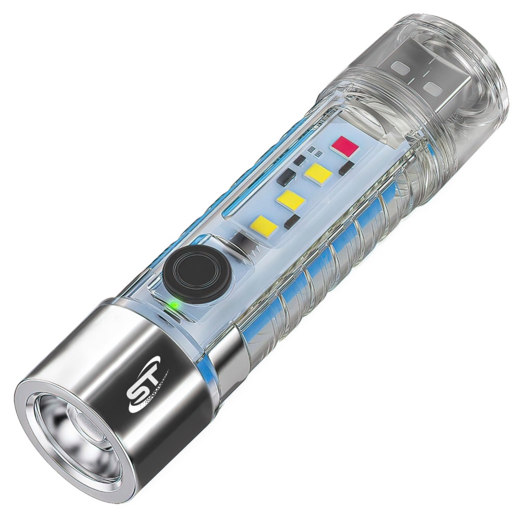 Jual Suksestech Senter Mini Saku 6 Mode Terang Senter USB Charger ...