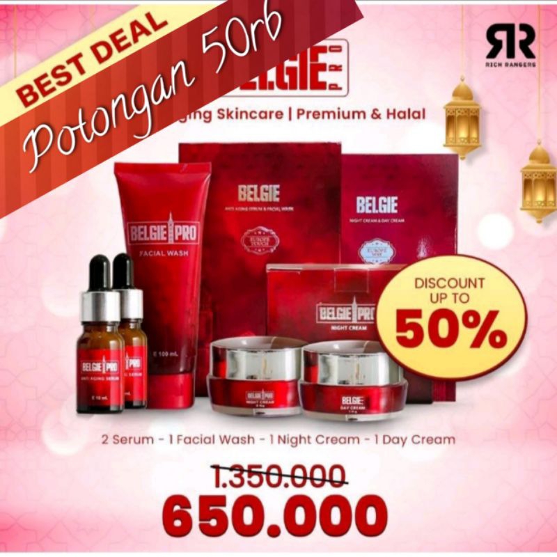 Jual PAKET BELGIE PRO SKIN CARE (2 SERUM, 1 FACIAL WASH, 1 NIGHT CREAM ...