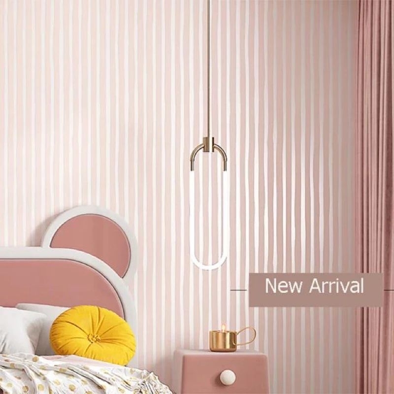 Jual WALLPAPER DINDING WALLSTIKER ELEGAN SALUR PINK | Shopee Indonesia