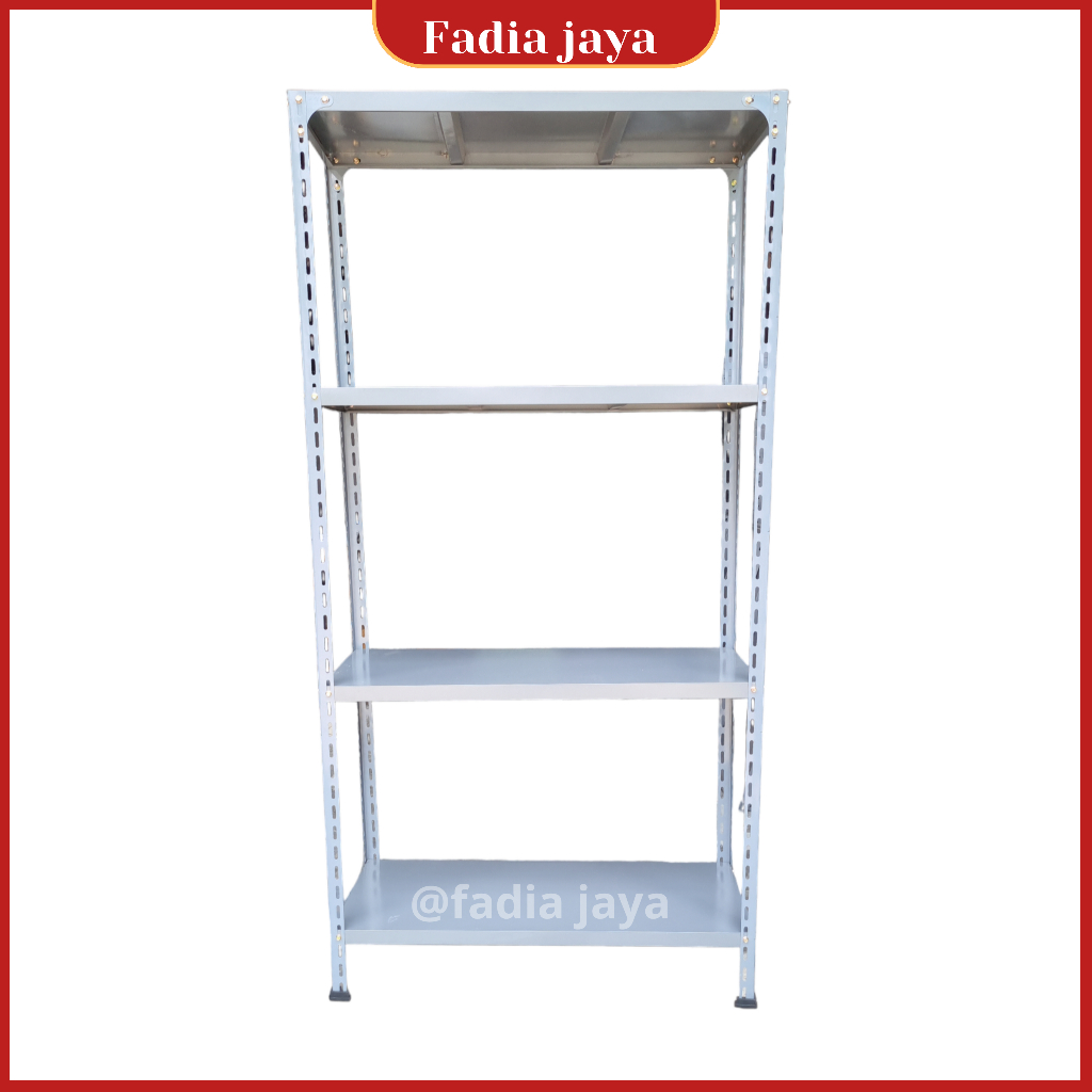 Jual Rak Lemari Besi Siku Lubang 4 Susun Tingkat Gudang Kantor Warung ...