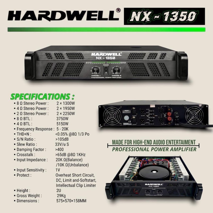 Jual Power Ampli Subwoofer Amplifier HARDWELL NX 1350 NX1350 2600w ...