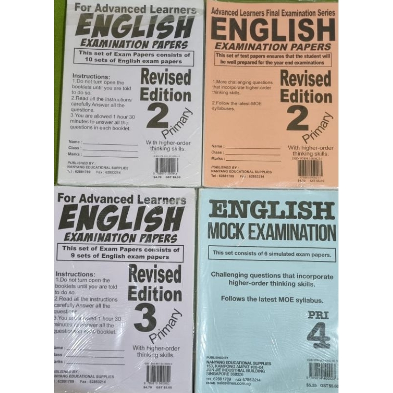 Jual 4 set English Primary 2 Primary 3 Primary 4 Advanced Exam Papers ...