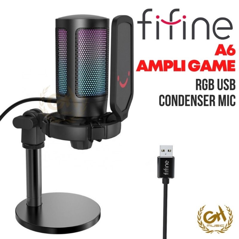 Jual FIFINE A6, RGB CONDENSER MICROPHONE GAMING, PODCASTING STUDIO ...