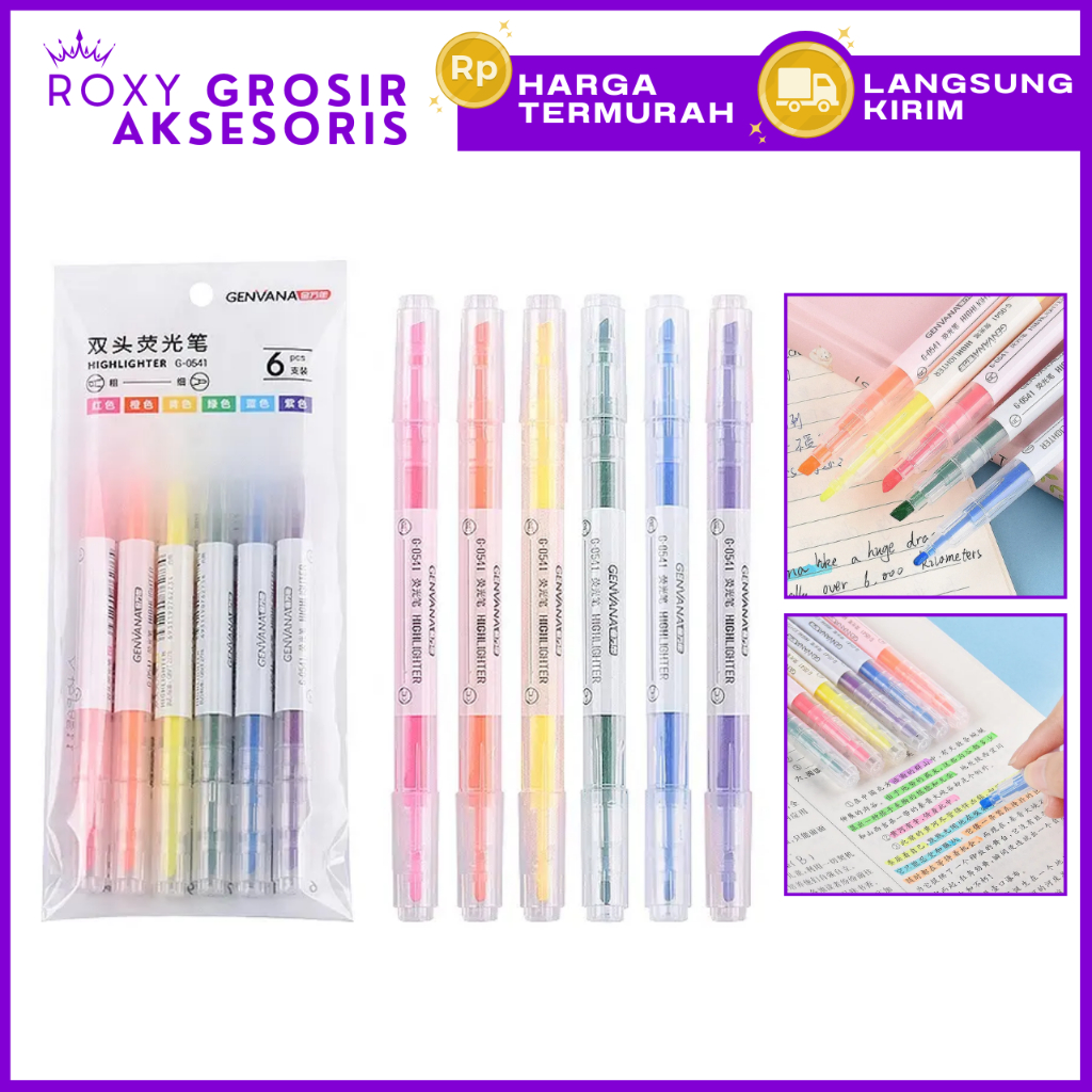 Jual Stabilo 2 sisi Warna warni isi 6 Pcs Highlighter Colorful Pensil Stabilo Warna | Shopee ...
