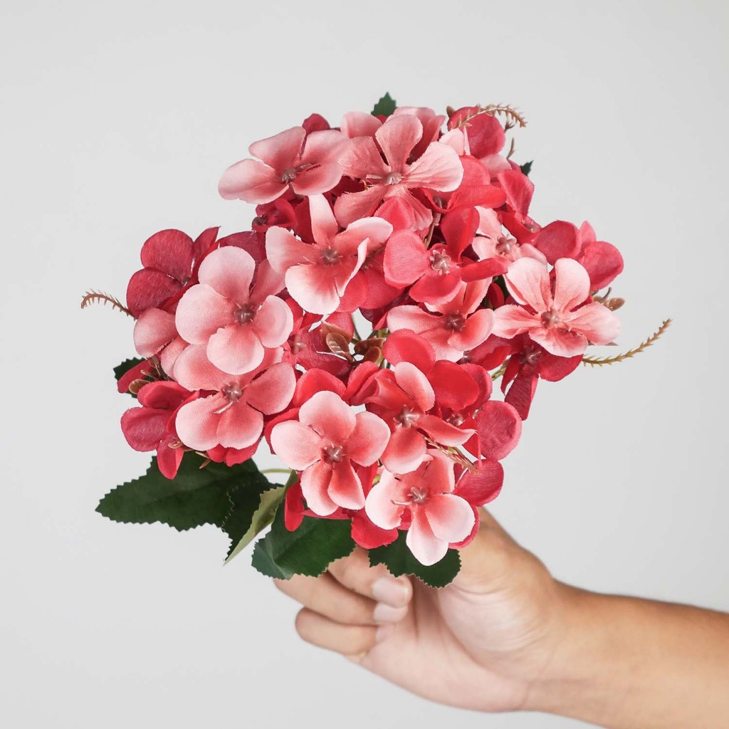 Jual Hortensia Mini Cabang 5 Bunga Hydrangea Tanaman Artficial Silk ...