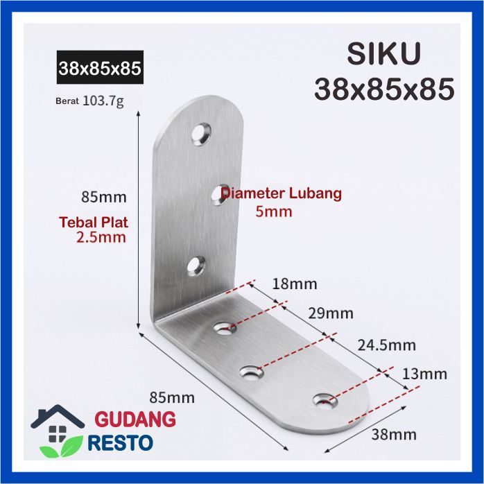 Jual PLAT SIKU BESI L RAK PENYANGGA AMBALAN BRACKET BRAKET STAINLESS ...