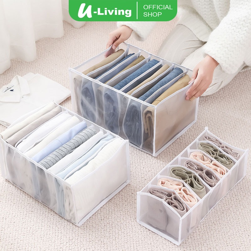 Jual U-Living Storage Box Baju Pakaian Sekat Jeans Tempat penyimpanan ...