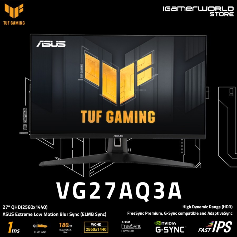 Jual Asus TUF VG27AQ3A 180Hz 27" WQHD IPS Gaming Monitor | Shopee Indonesia