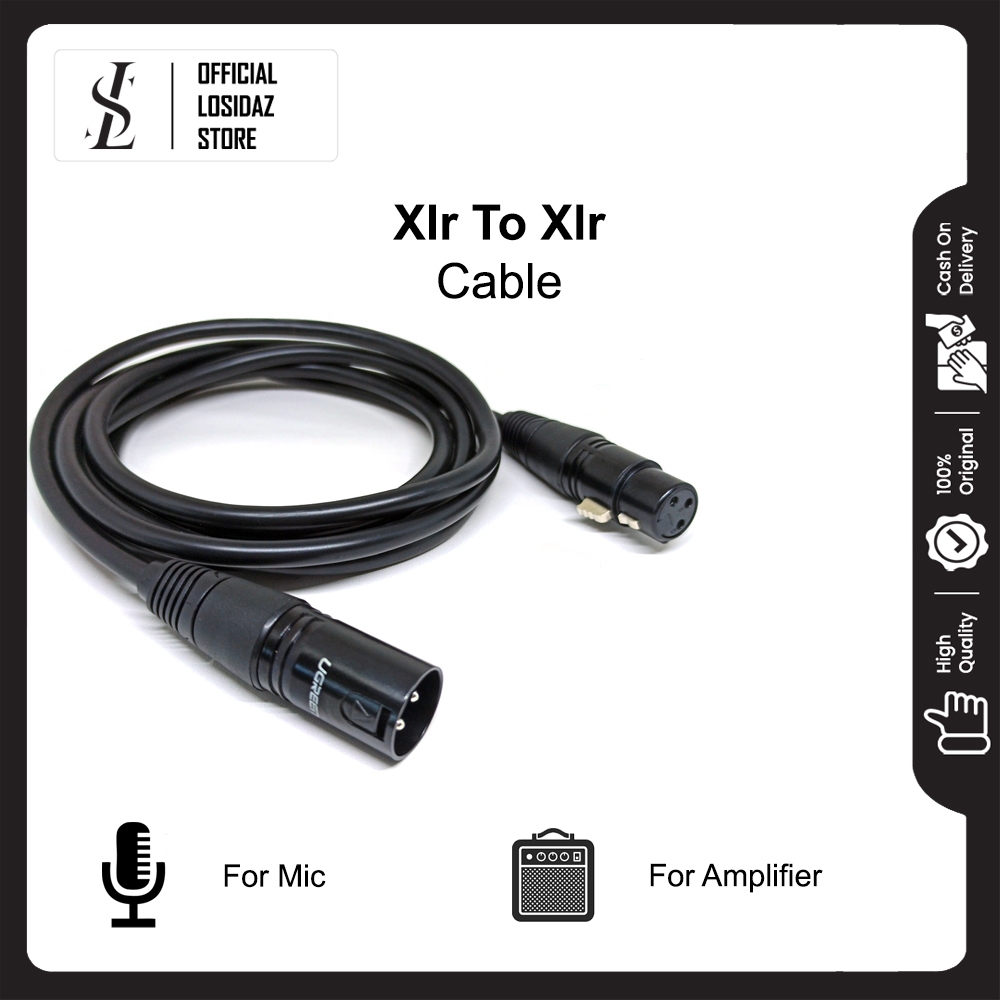 Jual CABLE XLR TO XLR MICROPHONE KARAOKE XLR 2 METERS AV130 | Shopee ...