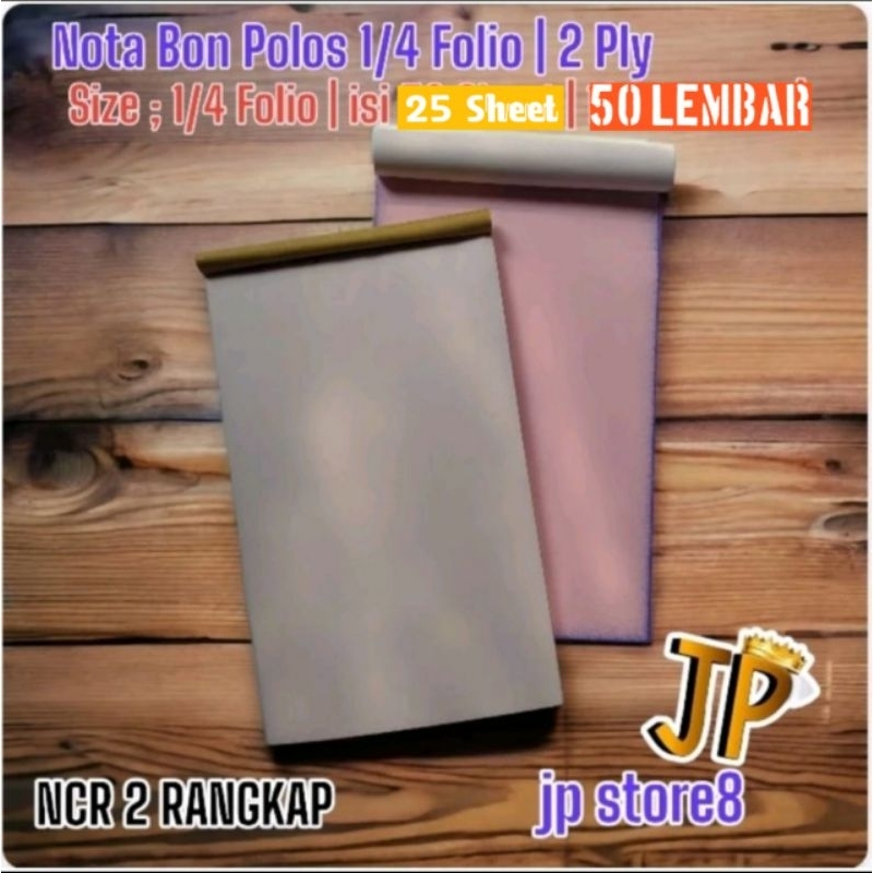 Jual NOTA KOSONGAN POLOS NCR 2 PLY 1/4 FOLIO LANGSUNG TEMBUS SIZE 10 ...
