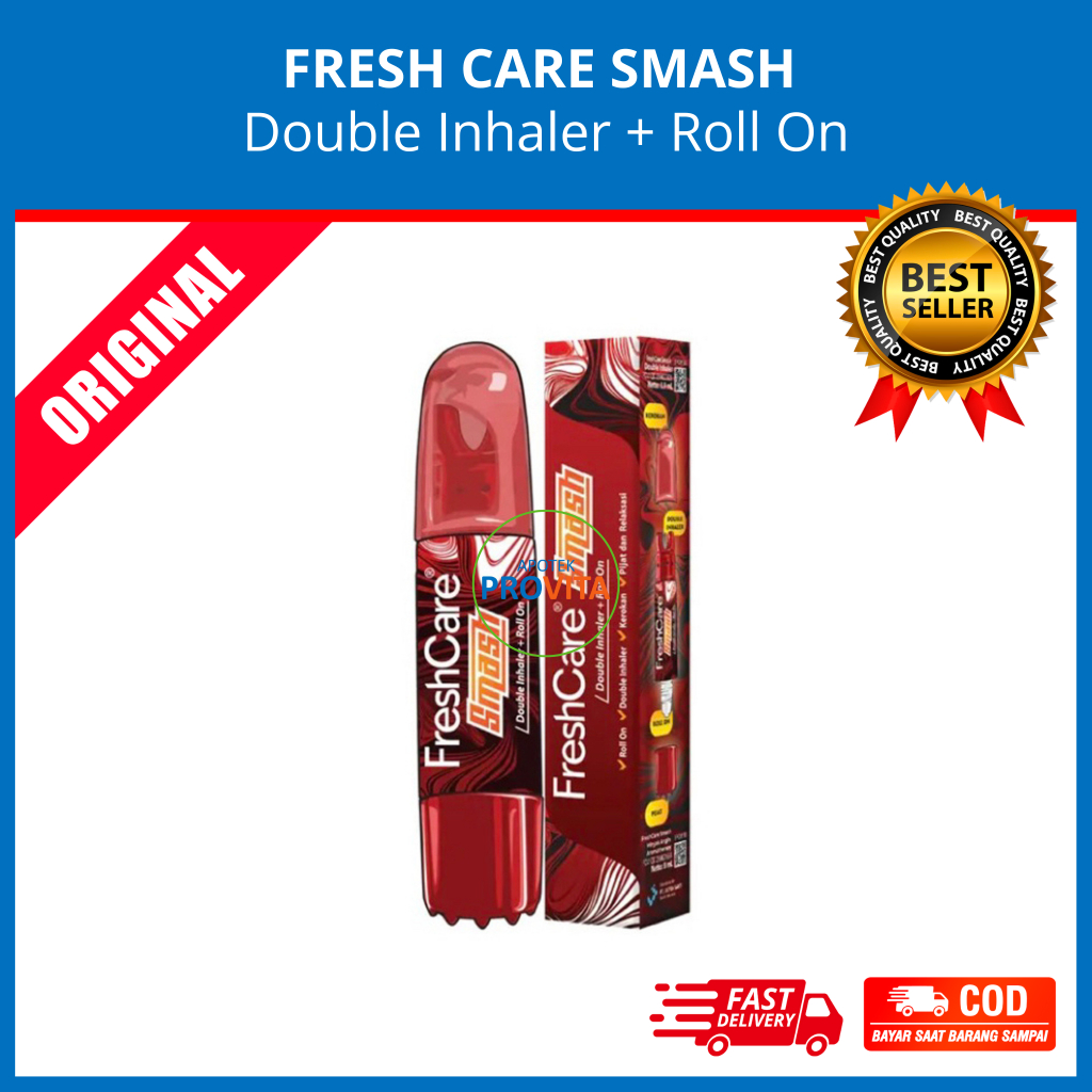 Jual FRESH CARE SMASH - Roll on 4in1 Double Inhaler + Roll on Kerokan ...