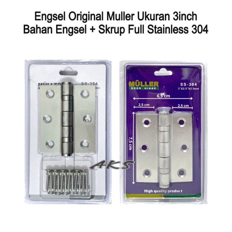 Jual Engsel Muller 5 inch 4 inch 3 inch Stainless 304 Original Engsel ...