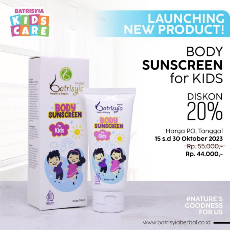 Jual Body Sunscreen For Kids Batrisyia Herbal / Sunscreen Badan ...