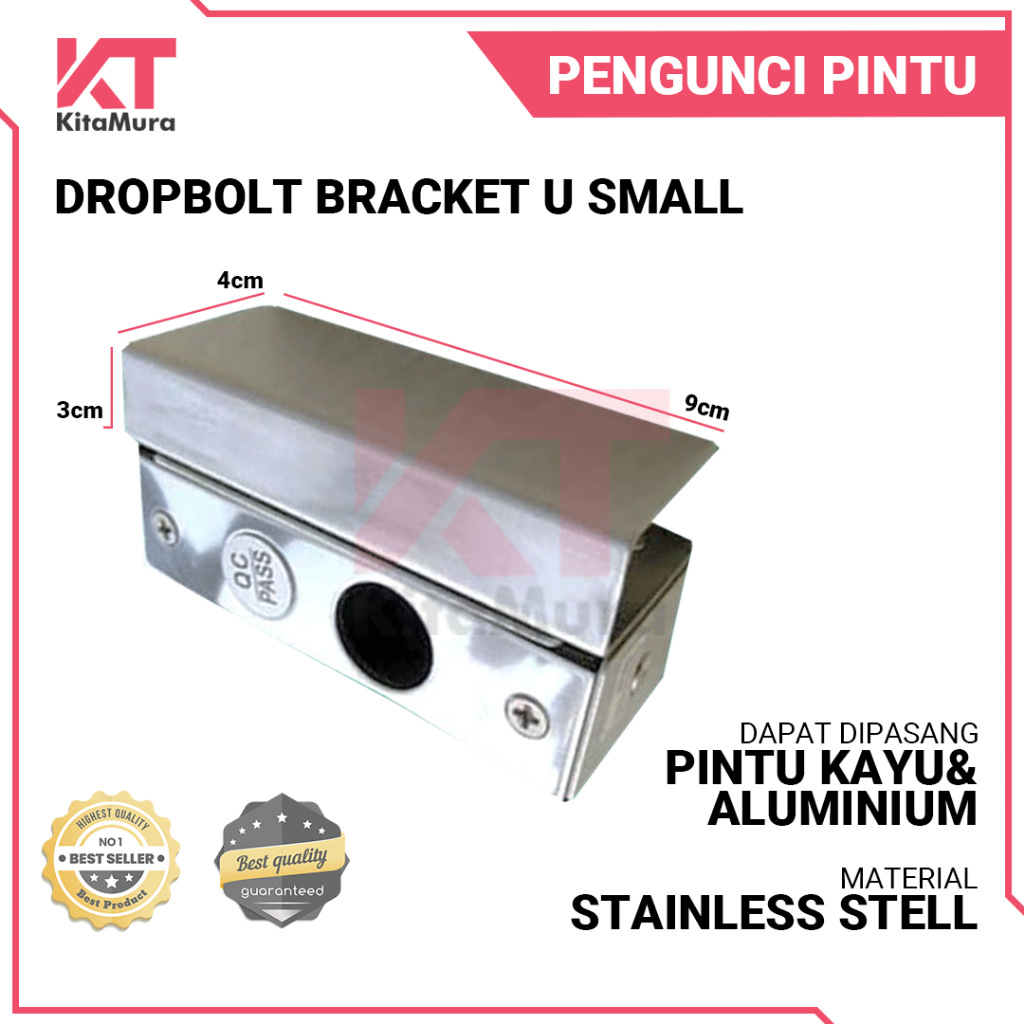 Jual Dropbolt Bracket Kecil U || Breket Stainless Stell Pintu Kaca ...