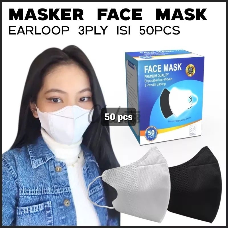 Jual Masker Duckbill FACEMASK Earloop 3ply isi 50 pcs Mask Earloop ...