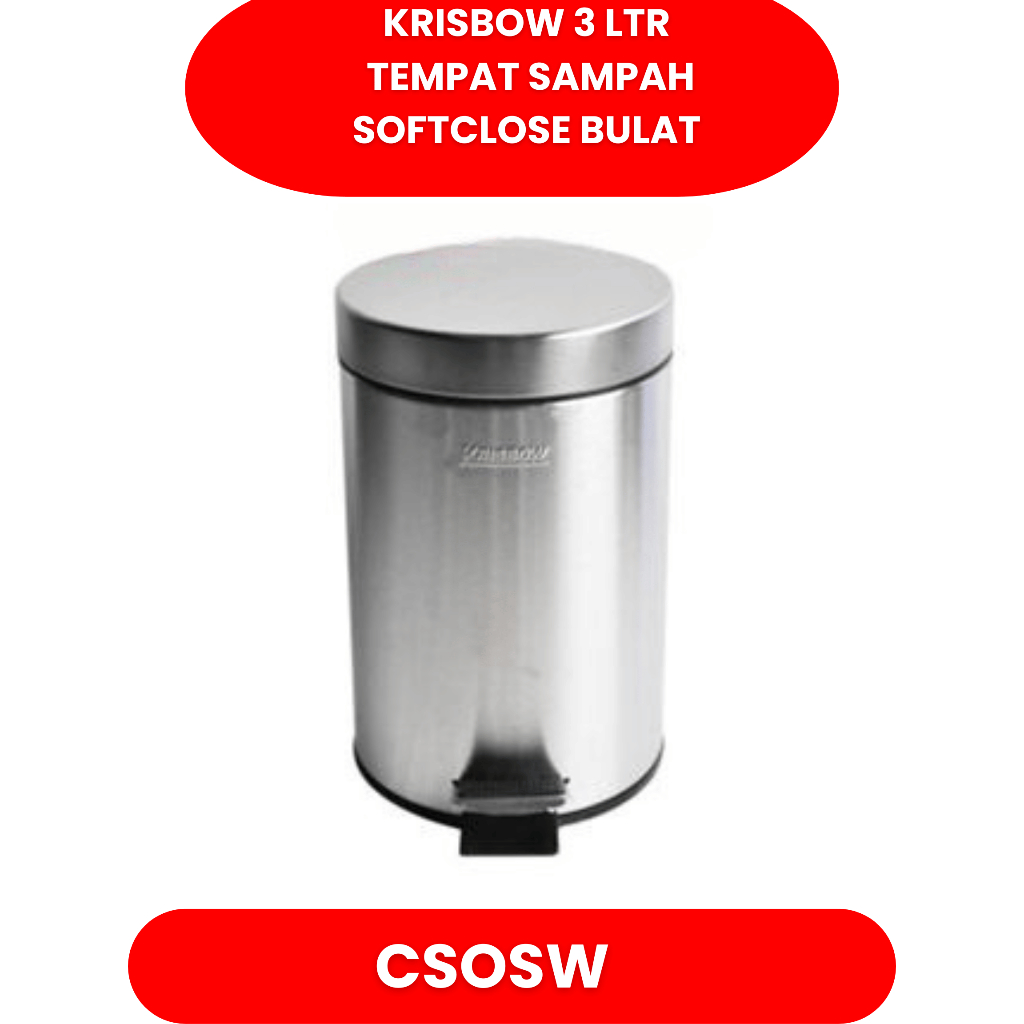 Jual Krisbow Tempat Sampah 3 liter Softclose Bulat Pedal Bin | Shopee Indonesia