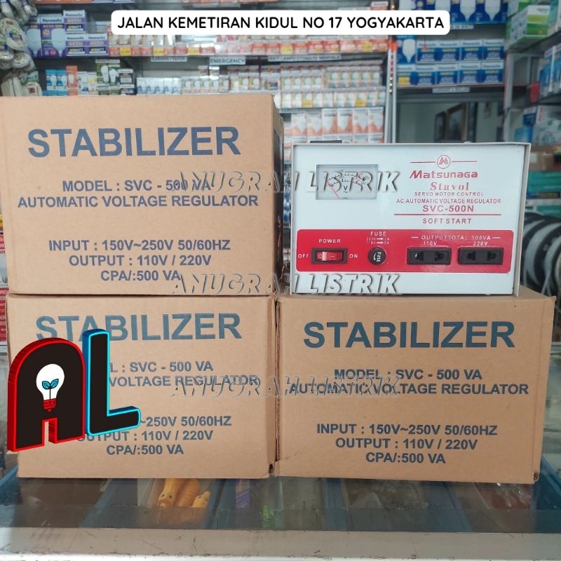 Jual MATSUNAGA Stabilizer Soft Start CPU 500W Stavol 500VA Stavolt 500 ...