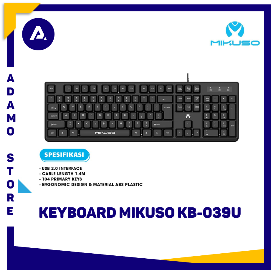 Jual Keyboard Mikuso KB-039U Wired USB Office Keyboard | Shopee Indonesia