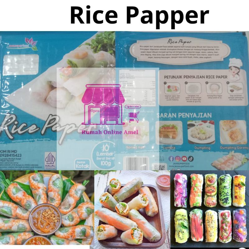 Jual Rice Papper Bentuk Kotak 50 Lembar Javafood Halal Dompling Goreng ...