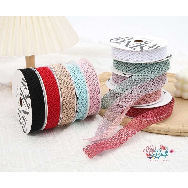 Jual Pita motif Mesh zig zag size 2,5cm roll-an. | Shopee Indonesia