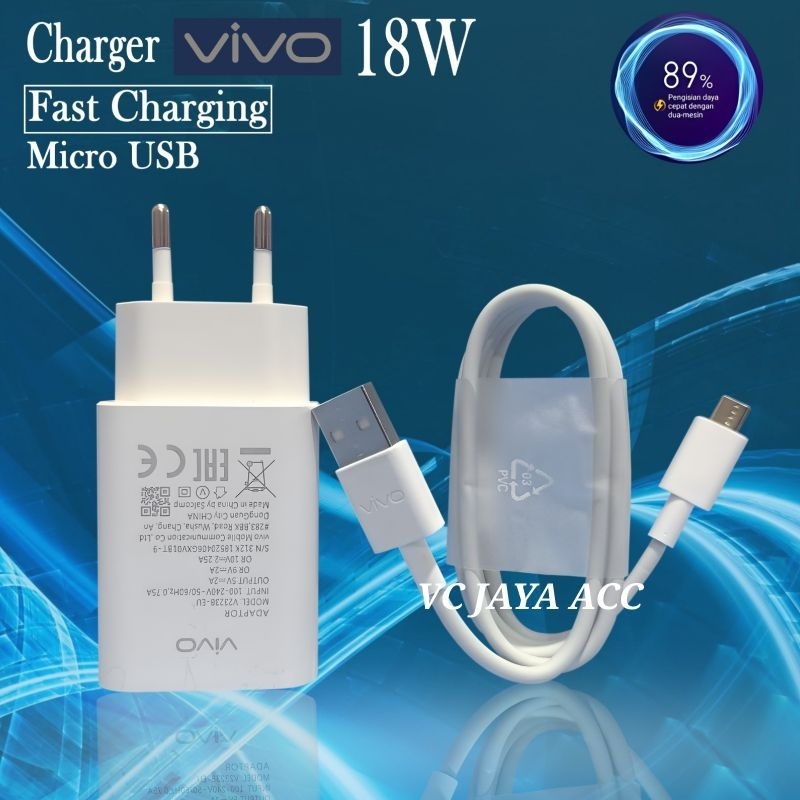 Jual Charger Casan VIVO Original 18W Fast Charging Type C & Micro Usb ...