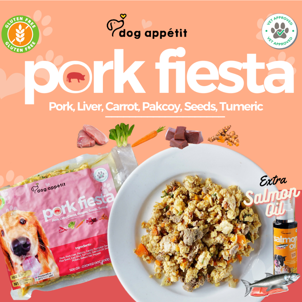 Jual DOG APPETIT - PORK FIESTA Cooked Dog Food Complete Nutrient Snack ...